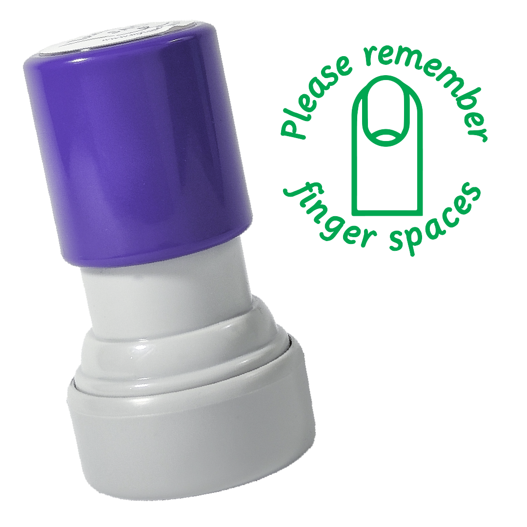 Finger Spaces Stamp – My Teacher Says